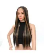 Buy LYTIX Golden Highlight Synthetic Straight Silky Long Natural Wig 26 ...