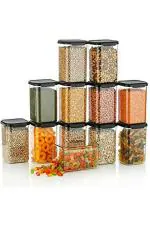 Buy Skyheart Black Plastic Dibba Box Cereal Dispenser Grocery Container ...