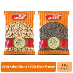 Buy Ahaar Kabuli Chana, Black Masoor Dal Combo (1Kg, 500g X 2 Packs) Online at Best Prices in ...