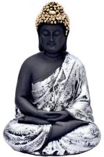 Buy Royalbox Silver Polyresin Meditating Buddha Statue Showpiece ...