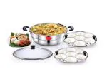 Buy Stainless Steel Curve Idli Cooker, Idly Maker Set with 2 Plates, 14 ...