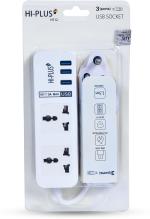 Buy Hi-Plus White Extension Socket Plug With 3 Usb Port Online at Best ...