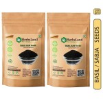Buy HerbsLand Basil Seeds / Tukmariya / Sabja / Bapji Seed for Protein ...