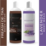 Buy PEEZONS Combo Of Fresh D-Tan And Lavender Body Wash For Soft And ...