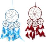 Buy Ryme Multicolor 4 Ring Ocean Color And Red Color Dream Catcher Wall ...