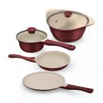 Buy IMPEX RUBY 6PCS Aluminium Diecast Nonstick Tawa pan, Fry pan, Milk ...