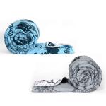 Buy Divine Casa Grey and Blue Abstract Microfiber Polyester Single ...