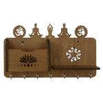 Buy Suveharts Yoga Asanas Wood Texture Key holder for Home Decor for ...