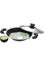 Buy LUXURIA Black Aluminium Appachetty Pan with Lid Online at Best ...