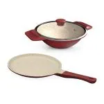 Buy Impex RUBY 3Pcs Aluminium Diecast Nonstick Tawa Pan and Multipan ...