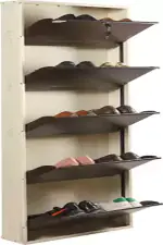 Buy Babbar Steel 5 Door Metal Wall Mounted Shoe Rack Steel Shoe And ...