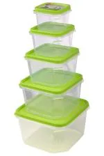 Buy Nabhya Green Plastic Airtight Modular Canister 600 Milliliters 1100 Milliliters 350 ...