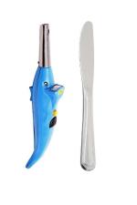Buy Blue Wonder Dolphine Shape Electric Gas Lighter With Stainless ...