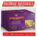 Buy Haldiram Bhujiawala Pure Ghee Soan Papdi 1.5kg (500g X 3 pac) | Delicious Crispy & Flaky ...