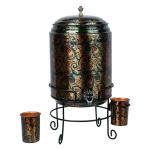 Buy R Ayurveda Copper Clear Matka Paisley Print Pure With Stand And Two ...
