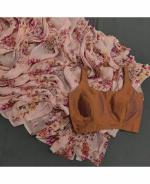 Weavsmart Georgette Silk Digital Printed Saree With Stitched Blouse ...