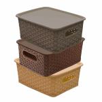 Buy Plastic 3 Pieces Small Size Multipurpose Solitaire Storage Basket ...