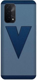 Buy Zepboom Oppo A74 5G, Cph2263 Blue Plastic V Alphabet Printed Dual ...