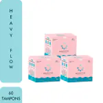 Buy Menarche 100% Organic Cotton Tampons For Women (60 piece) Heavy ...