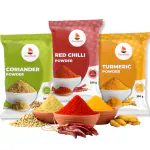 Buy Curry Buds Pure and Natural Turmeric, Chilli and Coriander Powder Combo | Haldi, Mirchi ...