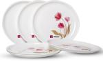 Buy VERILUXE Microwave Safe White Round Plastic Lily Quarter Plate ...