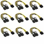 Buy AdzMozi New Cable20cm 8 Pin Female to Male 2 Port 6 2 Pin PCI ...
