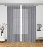 Buy Luxury Cube Grey Polyester Curtain Window Net - 4X9 Feet (Pack Of 2 ...