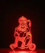 Buy DIONA White Hanumanji 3D Divine LED Night Lamp 11 cm Online at Best ...
