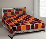 Buy Quilt n Razai Red and Yellow Printed Cotton Bedsheet with Pillow ...
