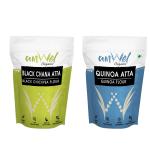Buy Amwel Combo of Organic Black Chana Atta 450g + Organic Quinoa Atta ...