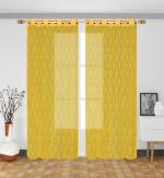 Buy Luxury Cube Yellow Polyester Curtain Window Net - 4X9 Feet (Pack Of ...