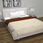 Buy Divine Casa Microfiber Polyester Solid Brown & Beige Double ...