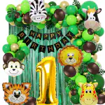 Buy House of Banter Jungle Theme 1st Birthday Decoration Jungle Theme ...