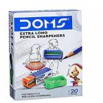 Buy DOMS Non-Toxic Extra Long Multicoloured Pencil Sharpener | Box Pack ...