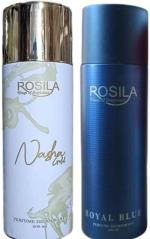 Buy Rosila Nasha Gold Deodorant, Royal Blue Deodorant Spray, 200 Ml Each (Pack Of 2) Online at ...