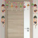 Buy Pink Sky Bandarwal Toran for main door, Mandir witH Pompom Wall ...