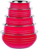 Buy Nirvika Red Stainless Steel Handi Set Combo of 350, 550, 750, 1200 ...