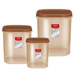 Buy Milton Quadra Brown Plastic Storage Containers (8 L,12 L and 16 L ...