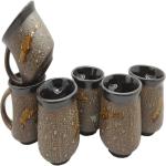 Buy Millions joy Pack of 6 Ceramic tea/Coffee/Chai Cups Matka Shape ...