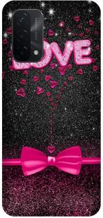 Buy Zepboom Oppo A74 5G, Cph2263 Black, Red Plastic Love Heart Printed ...