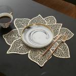 Buy KRITVI ROUND SHAPE FLORAL LEAF CUTWORK PLACE MAT FOR TABLE MAT ...