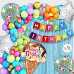 Buy House of Banter IceCream theme decoration Pack 47Pc Combo Online at ...