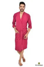 Buy Bhondu Bagus Men Cotton Bath Gown_Onion Online at Best Prices in ...