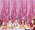 Buy Crackles Metallic Fringe Pink Curtains (Pack of 2) Online at Best ...