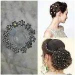 Buy R4A CREATIONS Fancy Silver Golden Bridal Juda Pin Hair Bun Pin ...