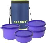 Buy Granify A-504 Green Plastic Lunch Box with 4 Plastic Containers and Lunch Box Bag 1200 ml ...