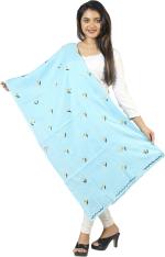 Buy Tutli Putli Women Light Blue Embroidered Pure Cotton Dupatta Online ...