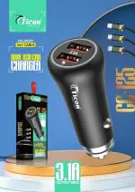 Buy Car Charger 3.1A Ticon Dual Ports USB Charger For Android Mobile ...