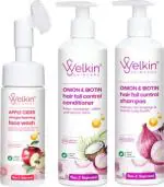 Buy Welkin SKIN CARE Organic Onion Biotin Shampoo Conditioner and Apple Cider Vinegar Foaming ...