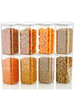 Buy Skyheart White Plastic Square Shape Containers Set for Kitchen ...